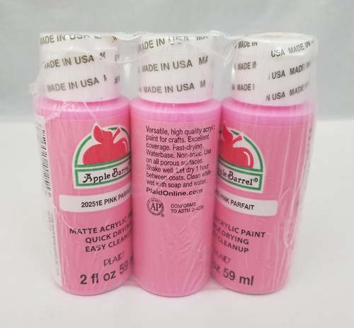 Apple Barrel Acrylic Paint Pink Parfait 20251E Set of 3 NEW 2oz Bottles ...